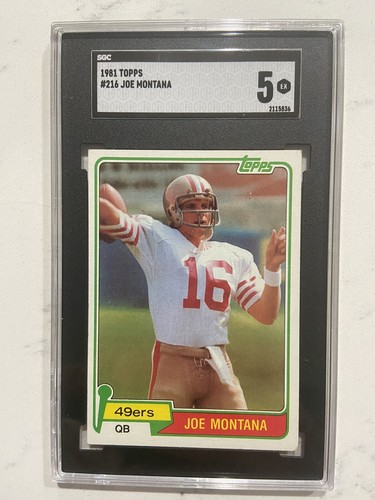 1981 Topps Football Joe Montana #216 Rookie Card RC SGC 5 HOF San ...