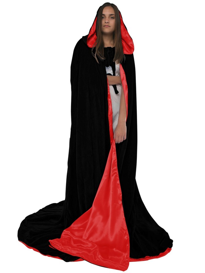 Hooded Velvet Cloak lined in Satin Luxury Cape Fashion Vampire Costume ...