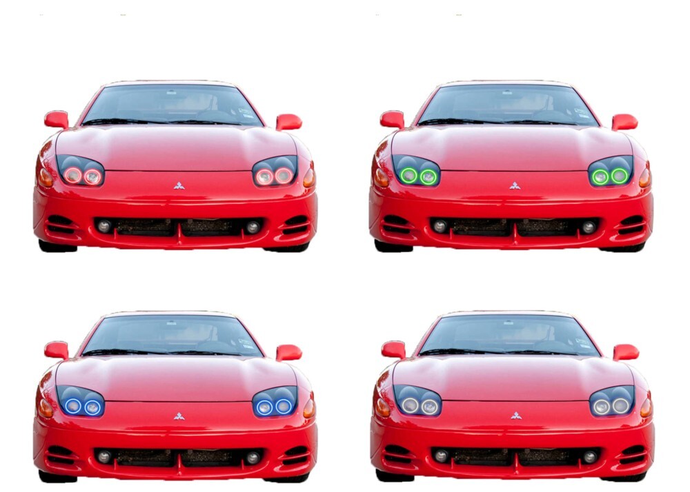 for Mitsubishi 3000GT 94-98 RGB Multi Color LED Halo kit for Headlights ...