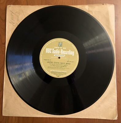 16" Transcription Disc NBC Radio Recording United States Navy Band ...