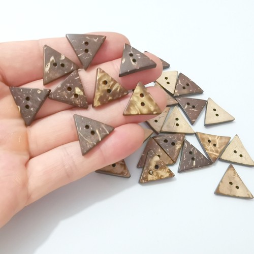 Triangle Natural coconut shell buttons 20mm 2 hole 1.6 mm DIY button charm | eBay