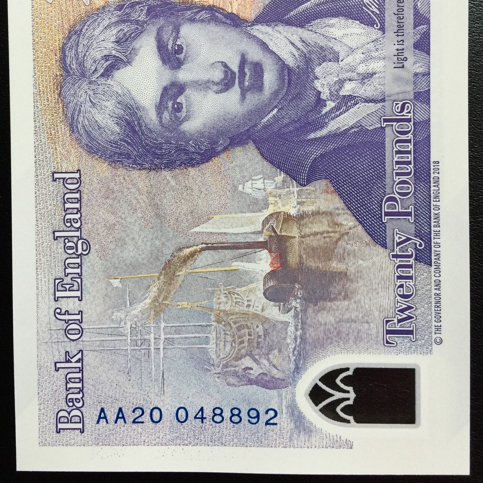 Rare New Uncirculated Polymer £20 Bank Note AA 20 048892 (First Year ...