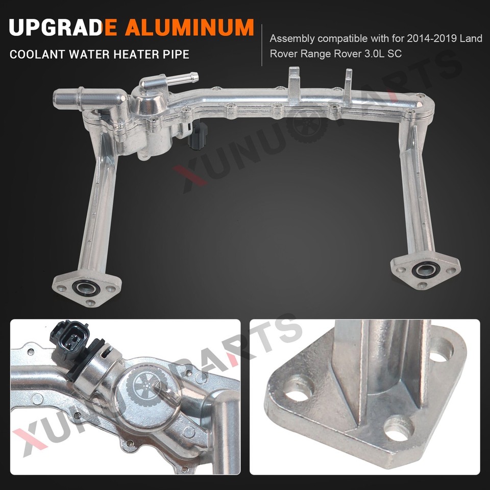Upgraded Rear Coolant Water Heater Pipe w/ Sensor for Jaguar Land Rover ...