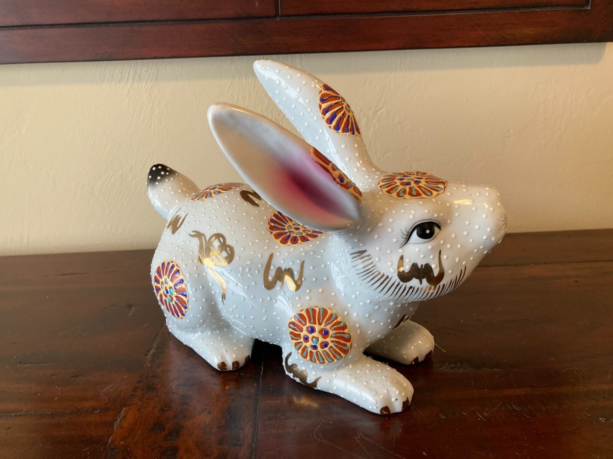 Miniature White Rabbit Sculptures