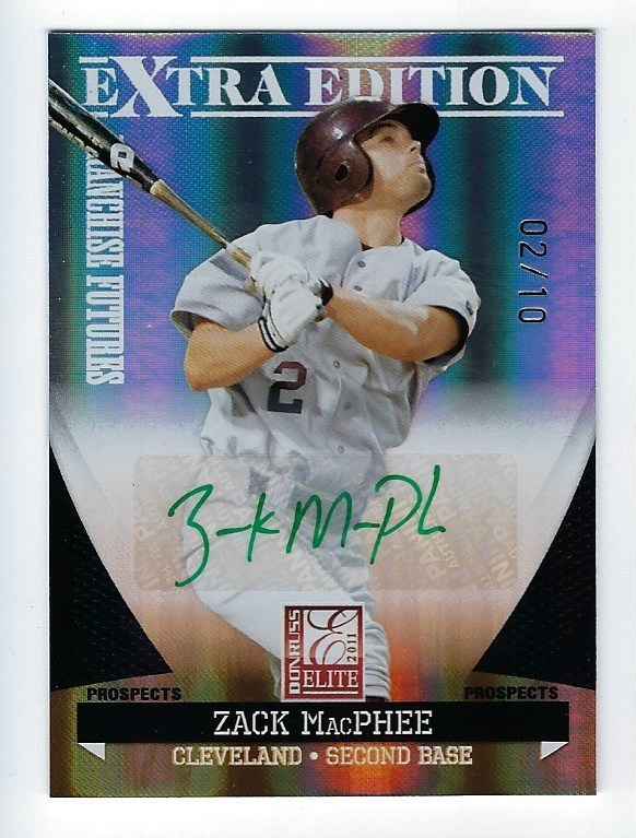 2011 Panini Elite Extra Edition Green Ink Autograph Zack MacPhee 02/10 | eBay