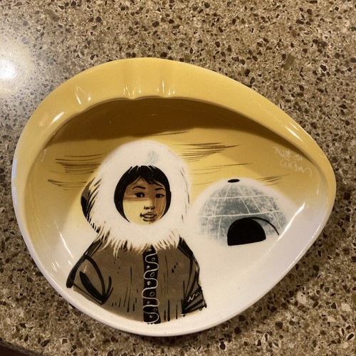 Matthew Adams Alaska Series Native Alaskan/Igloo Large Ashtray 7.75” X ...