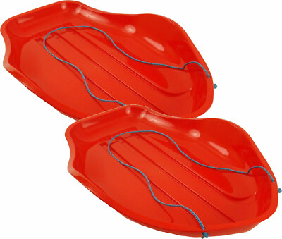 2x Large Winter Red Stingray Snow Sledge Toboggan With Heavy Duty Rope ...