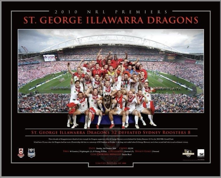 St George Illawarra Dragons 2010 NRL Premiers Team Photo Unframed | eBay