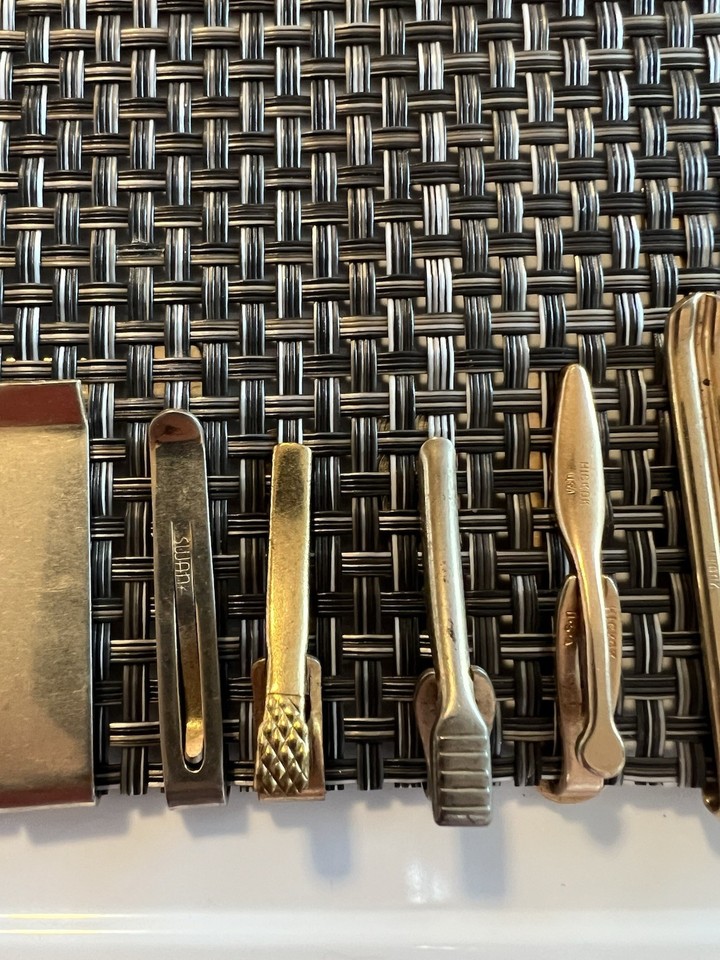 Vintage Lot 16 Men’s Tie Bars Clips Chains Swank Anson Mixed Gold Tone ...