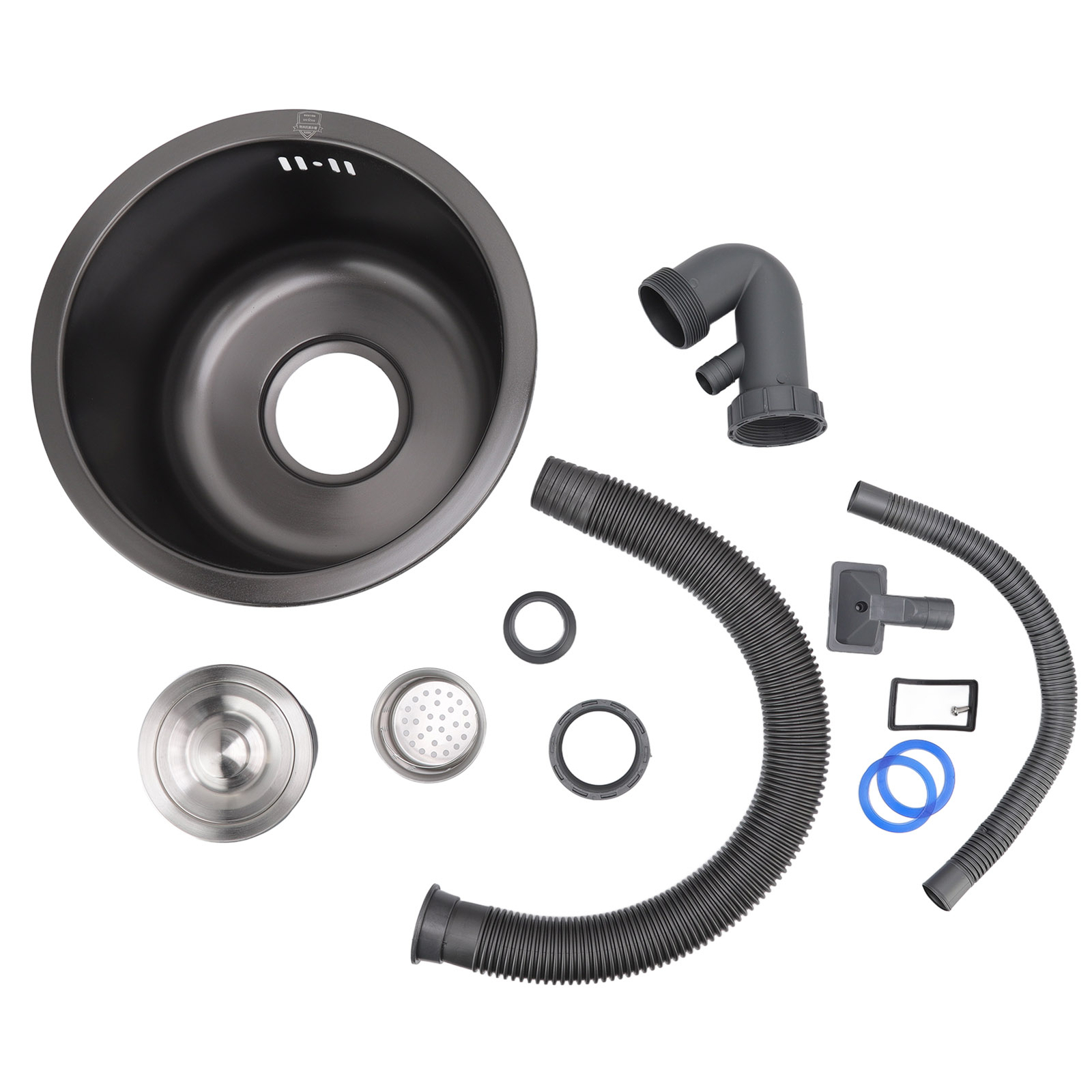 Round Kitchen Sink Stainless Steel Sink Basin Single Bowl 29.8x16.5cm ...