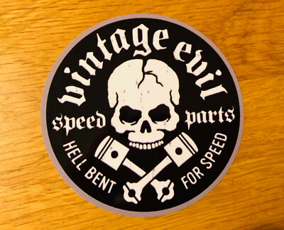 VINTAGE EVIL Aufkleber Sticker Speed Parts Skull Totenkopf Tuning Decal ...