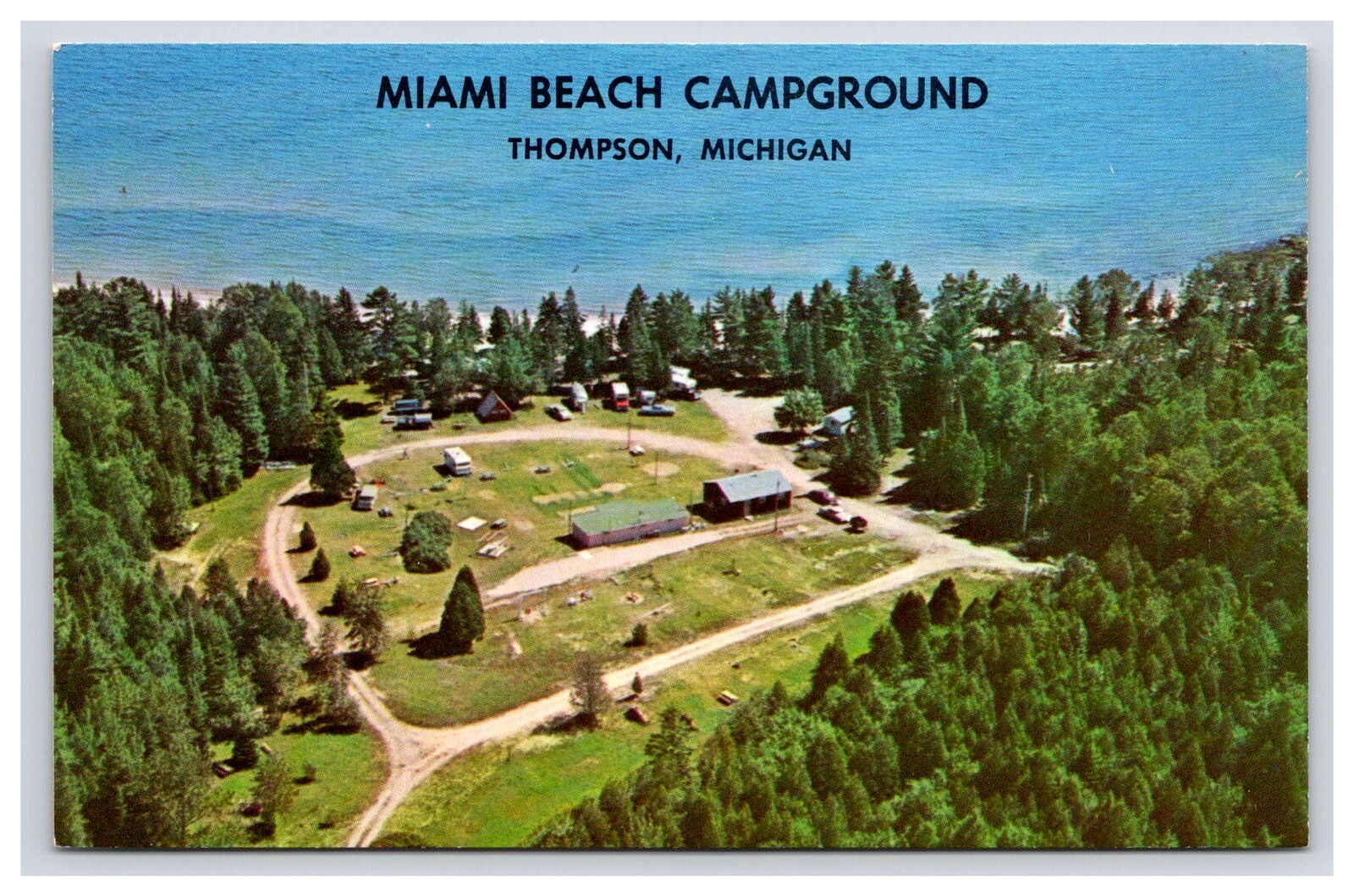 Postcard: MI Miami Beach Campground, Thompson, Michigan - Unposted | eBay
