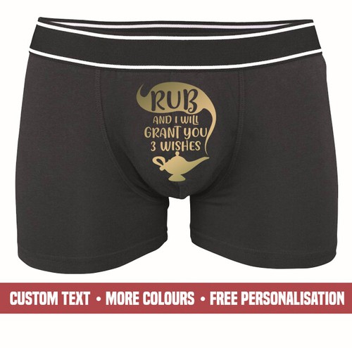 Rub For Wishes Boxer Shorts Personalised Boxers Genie Lamp Aladdin ...