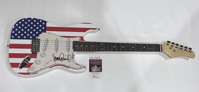 JOHN CORABI SIGNED USA FLAG ELECTRIC GUITAR MOTLEY CRUE JSA COA | eBay