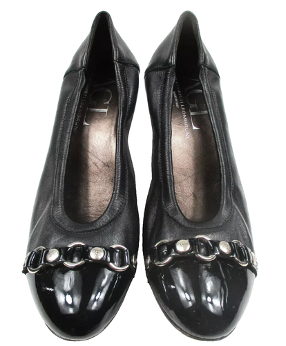AGL Attilio Giusti Leombruni Patent Cap Toe 2.5" Heel Stretch Pumps ...
