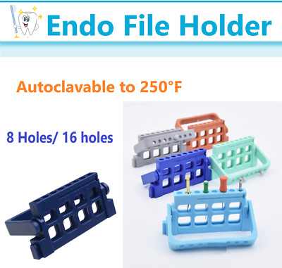 Dental Endo K-File Holder w/Ruler Autoclavable Lab File Stand Holds 8/ ...