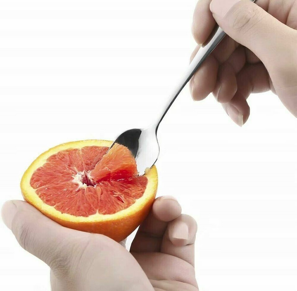 Set of 4 New Stainless Steel 6” Grapefruit Spoons W/ Serrated Edge | eBay
