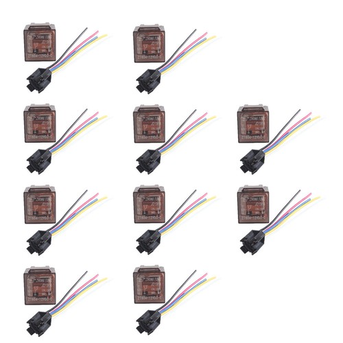 Lot10 Car 12V 80A 80 A Transparent SPDT Relay & Socket 5Pin Relays 5 ...