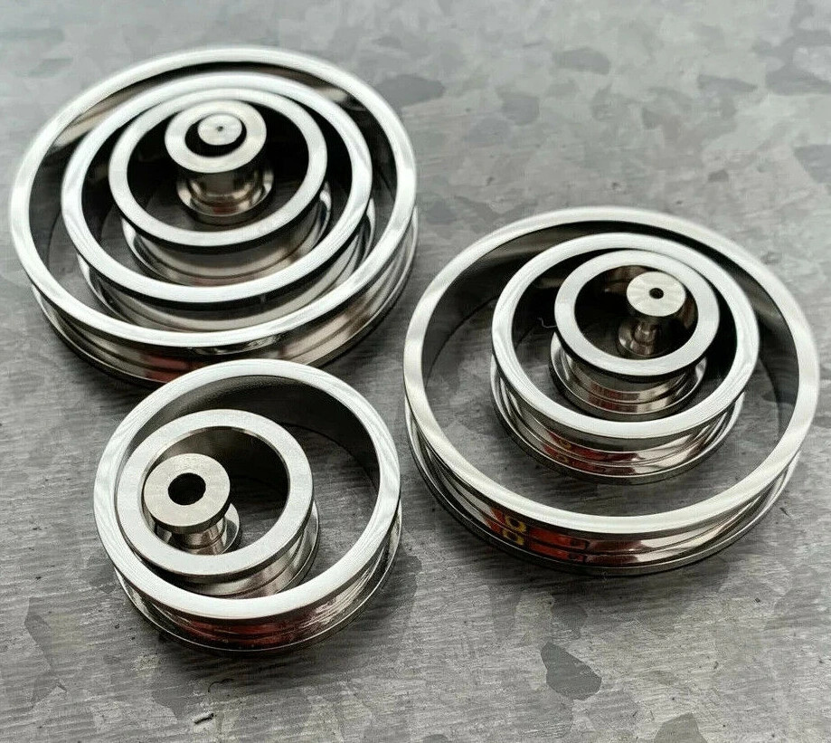 PAIR 316L Surgical Steel Screw Fit Tunnels Ear Plugs Earlets Gauges 16g ...