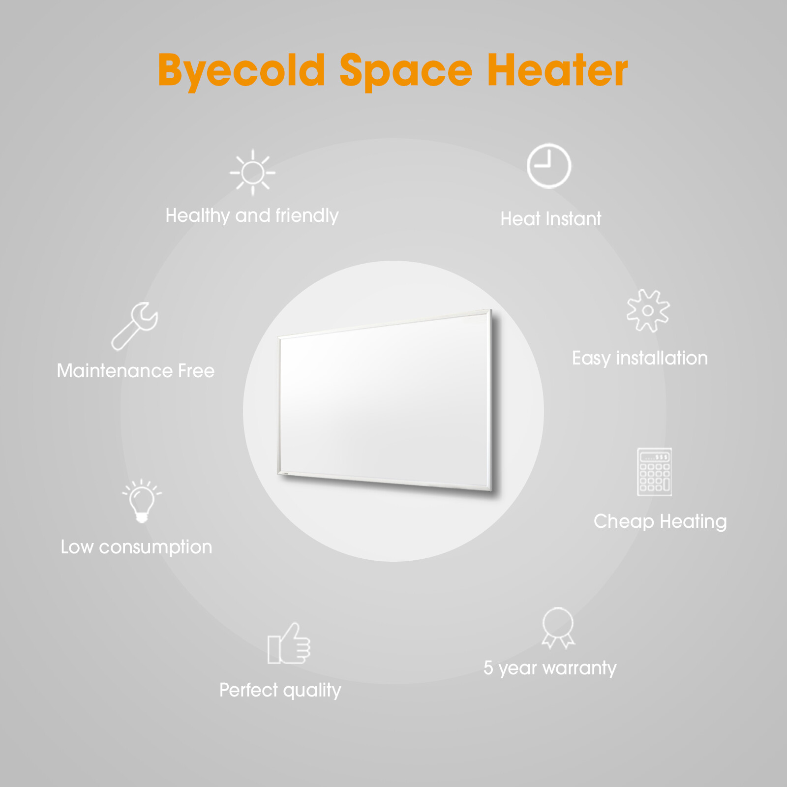 700W Infrared Panel Heater With Timer Thermostat Wall Mounted Electric ...