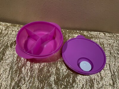 New Tupperware Small Crystalwave Lunchable Divided Bowl 825ml Bright ...