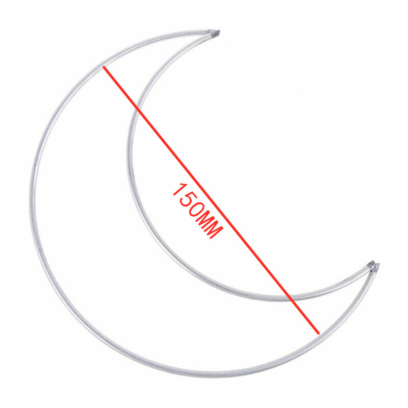 4x Metal Half Crescent Moon Steel Dream Catcher Macrame Craft Hoop DIY ...