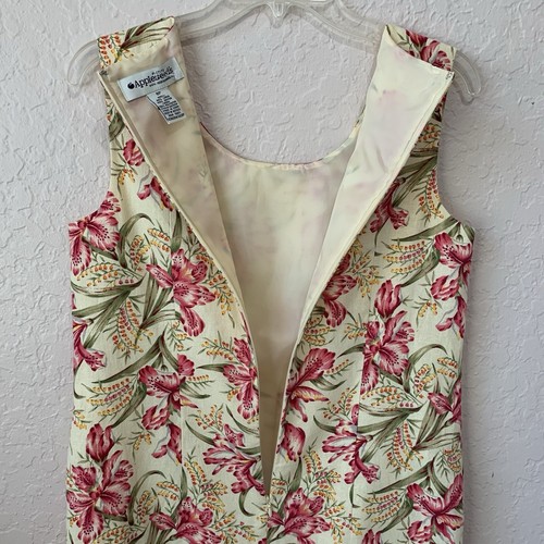 Appleseeds Linen Blend Sleeveless Dress Womens 8 Petite Lined Wedding ...