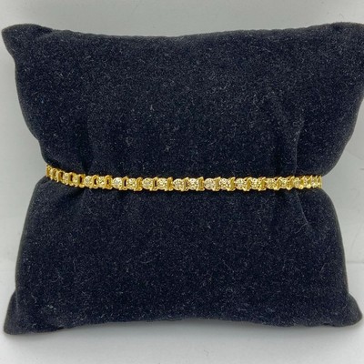 10k Yellow Gold Melee Diamond Bracelet 3.9g | eBay