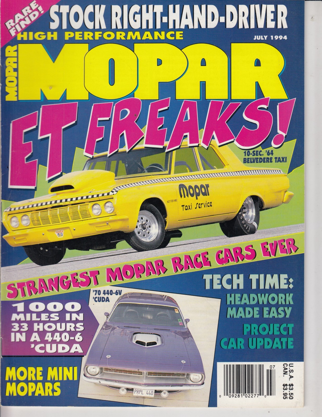 High Performance Mopar Magazine July 1994 Belvedere Charger Road Runner ...