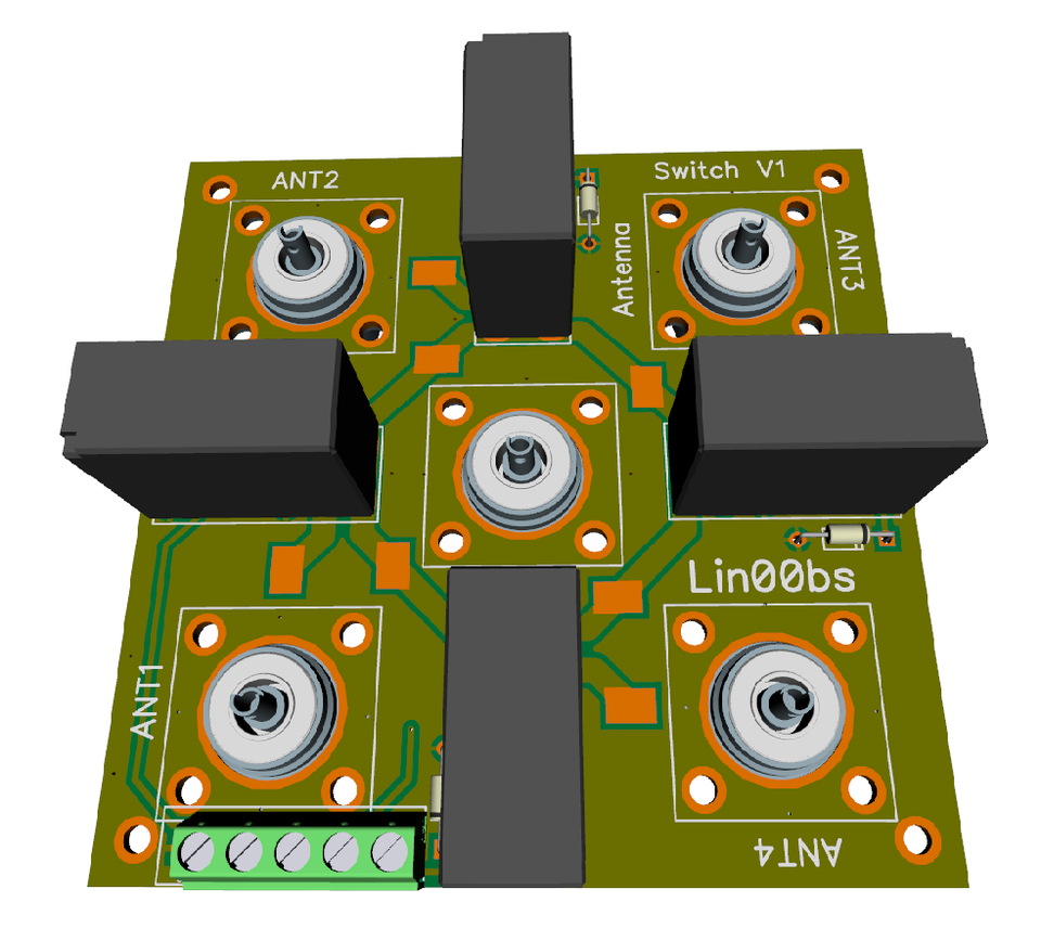 4:1 DIY KIT 4-way coax remote antenna switch SO-239 HF MW Omron Ham ...