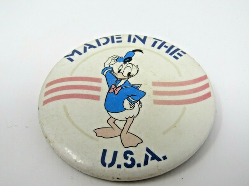 Donald Duck Made in The USA Pin Button Disney 1986 | eBay