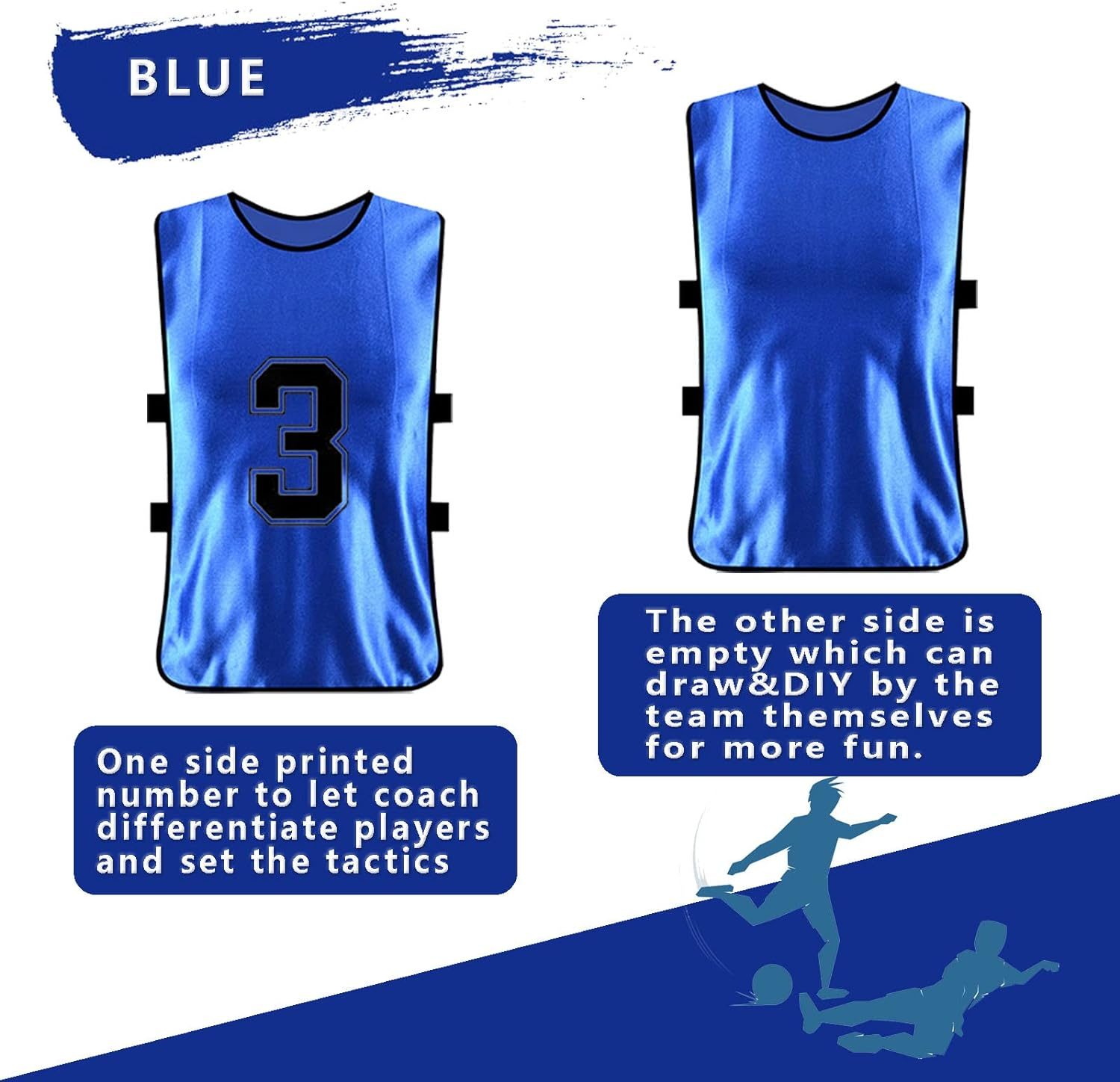 6Pcs Soccer Bibs Training Vest Numbered Scrimmage Vest Team Practice ...