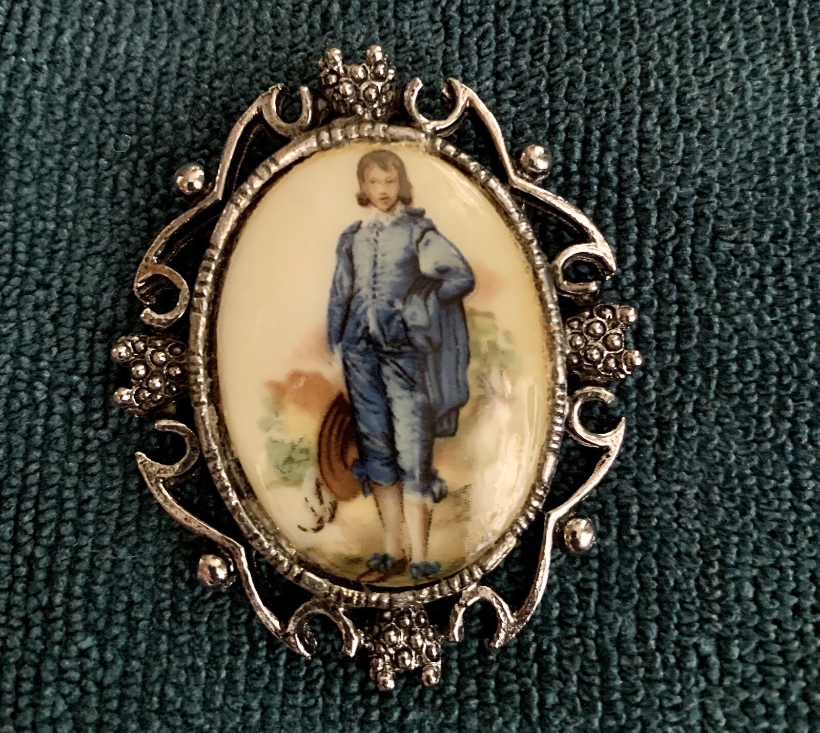 Brooch & Pendant Blue Boy & Pinkie Girl By Thomas Gai… - Gem