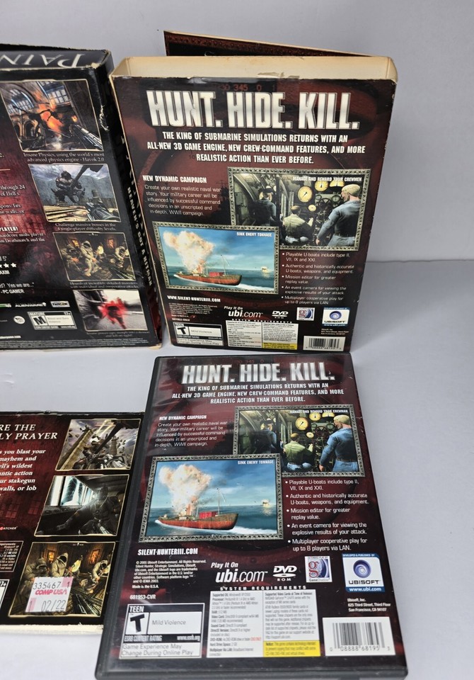 Lot Of 3 PC CD-ROM DVD-ROM Games With Manuals Key Maps & Codes READ ...