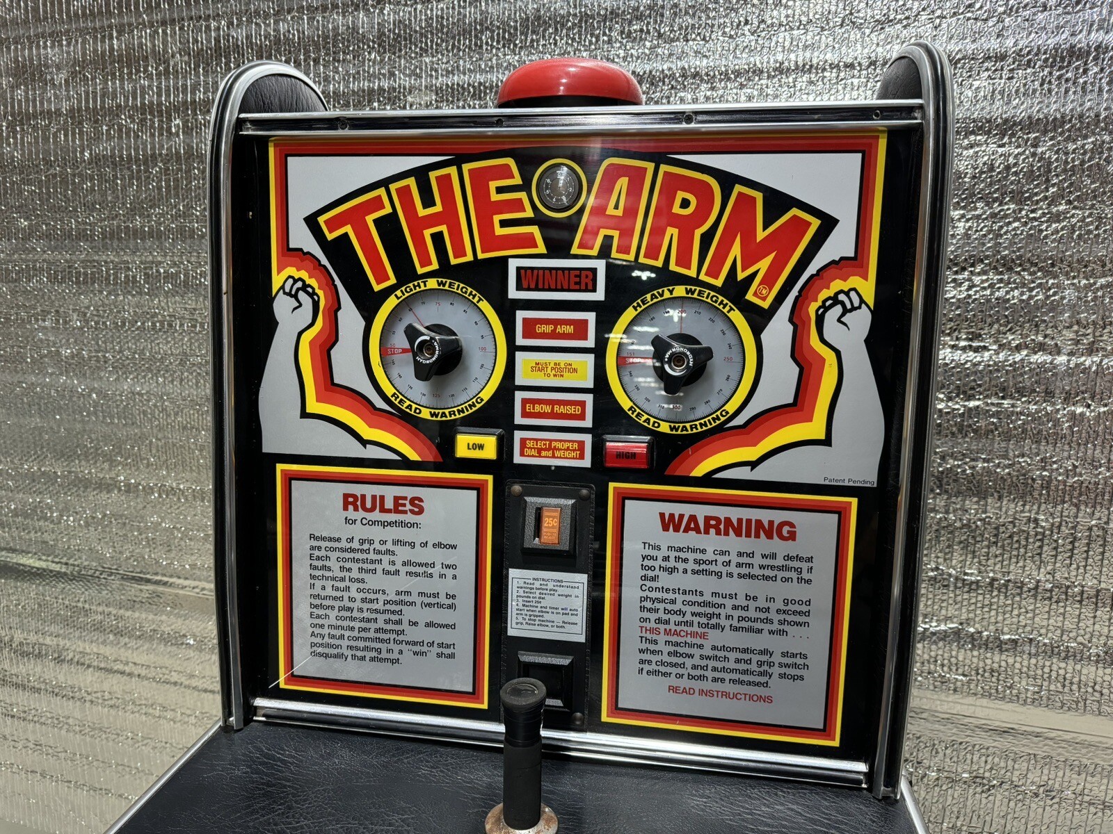 Very Rare Vintage “The Arm” Arm Wrestling Arcade Game Coin-Op Machine ...