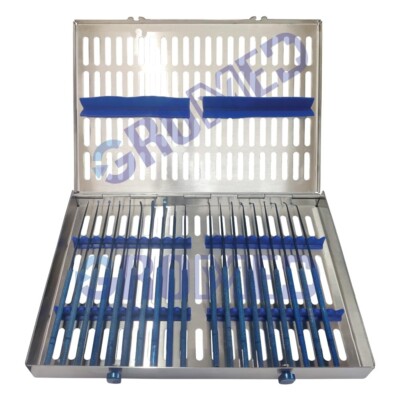 Rhoton Neuro Dissector Set - 19pcs with SS Sterilization Box - SS Blue ...
