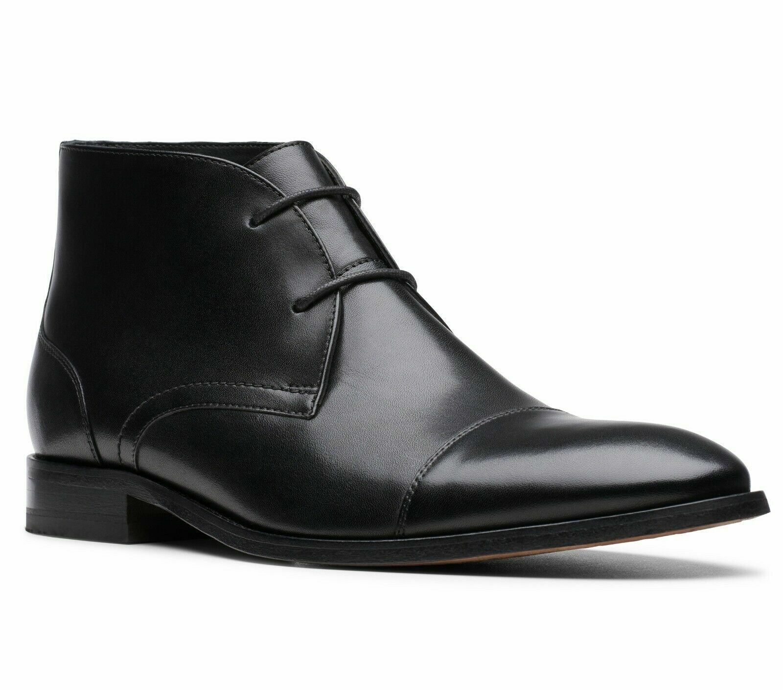 NEW MEN CLARKS BOSTONIAN NANTASKET MID COMMONWEALTH BLACK LEATHER LACE ...