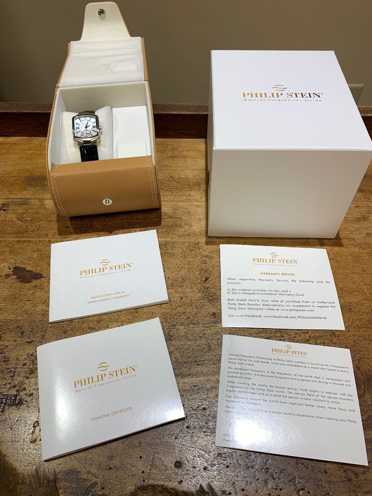 Philip Stein 21FMOP Roman Numerals Stainless Steel Black Patten Leather ...