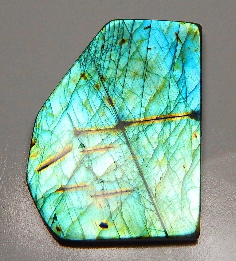 Natural Labradorite Slab, 1.25" - 9" High Flash Polish Labradorite ...