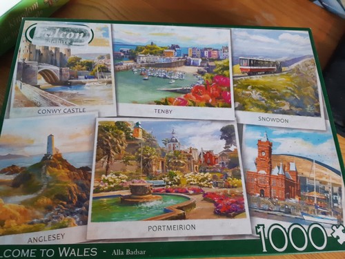 3 jigsaw puzzles ravensburger , cartoon picnic Wales postcards Lab 1000 ...