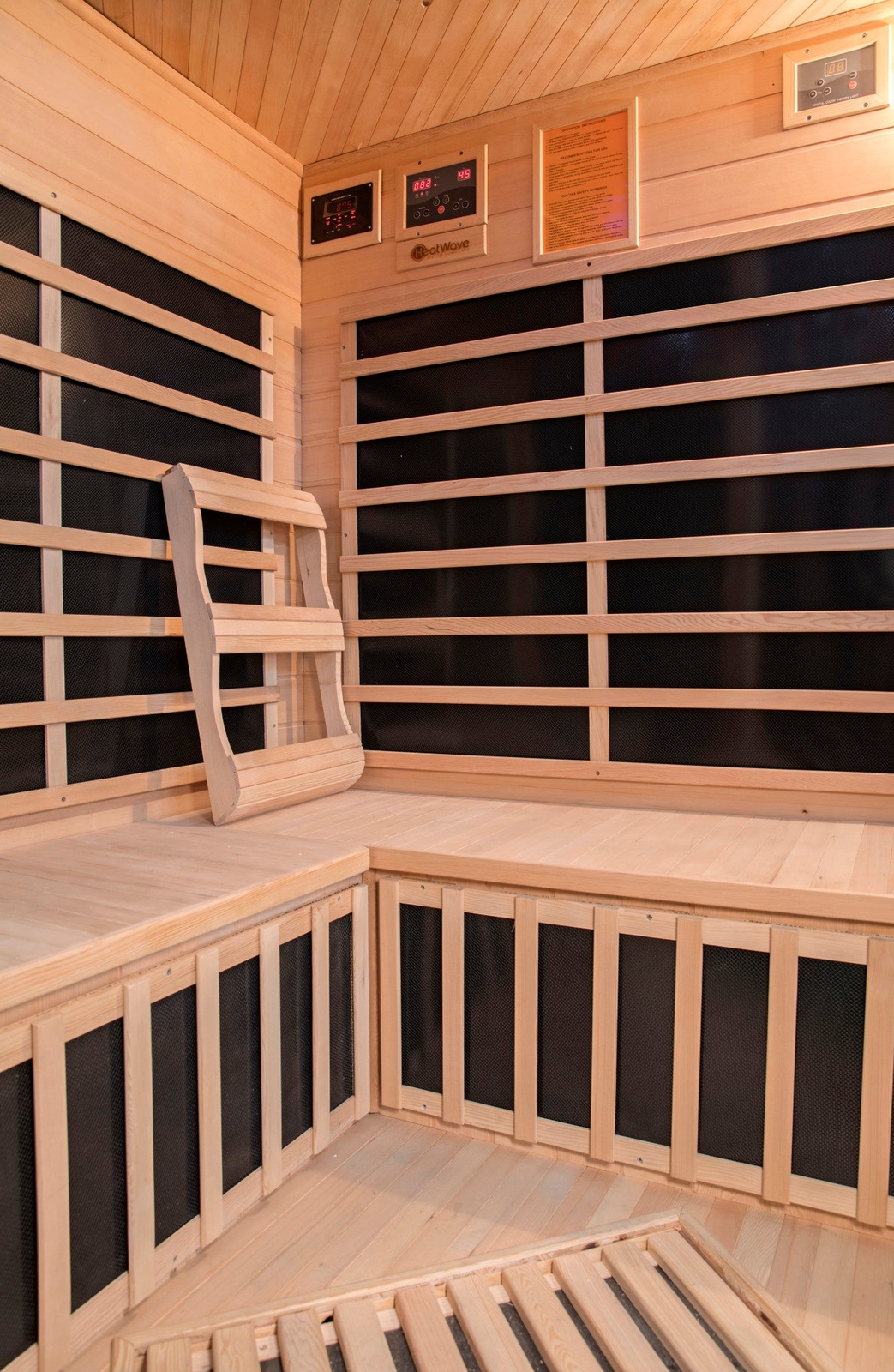 HeatWave Sonoma 3 Person Hemlock FAR Infrared Corner Sauna with ...