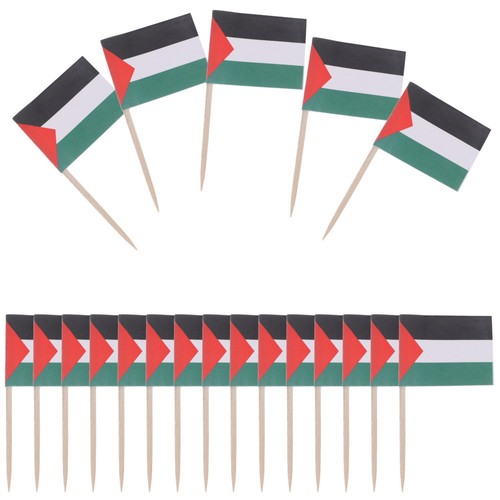 100pcs Palestine Flag Cake Pick Topper National Flag Toothpick Small ...
