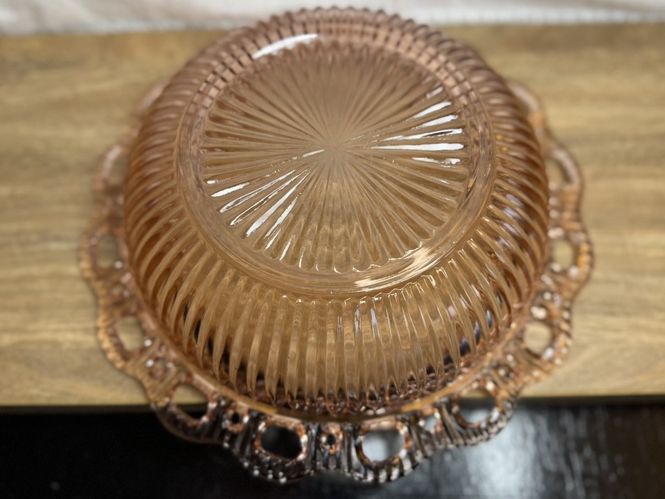 Vintage Pink Ribbed Depression Glass Set of 6 Dishes and Bowls | eBay