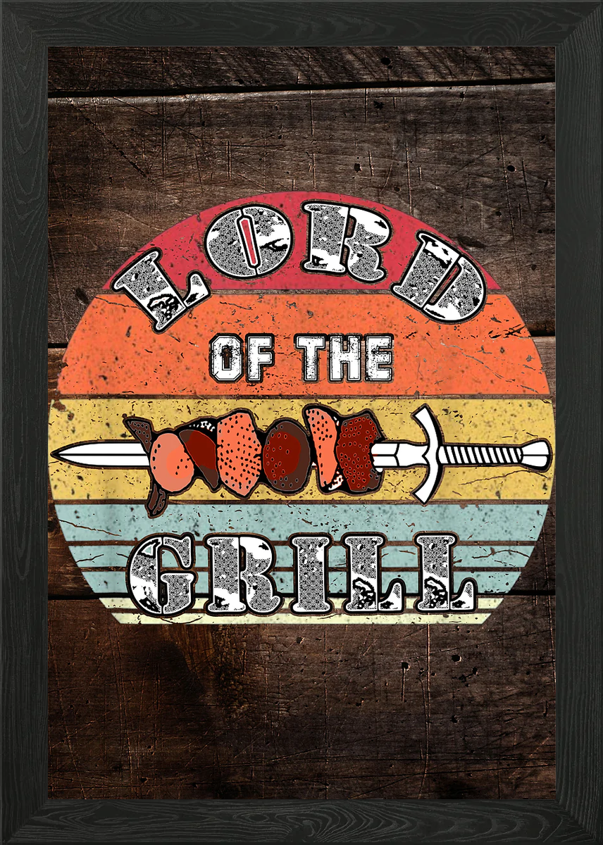 Lord of Grill BBQ Framed Wall Art Poster Canvas Print Picture | eBay UK
