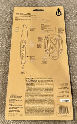 Gerber Exo-Mod Drop Point Fixed Blade Knife + Sheath | Black | NEW! | eBay