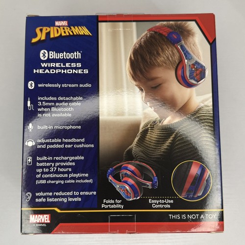 Marvel Spider-Man Bluetooth Kid Safe Wireless Headphones High Quality ...