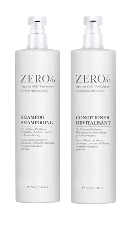 2 ZERO/0 Shampoo & Conditioner Naturally KIND Formulation For All Hair ...