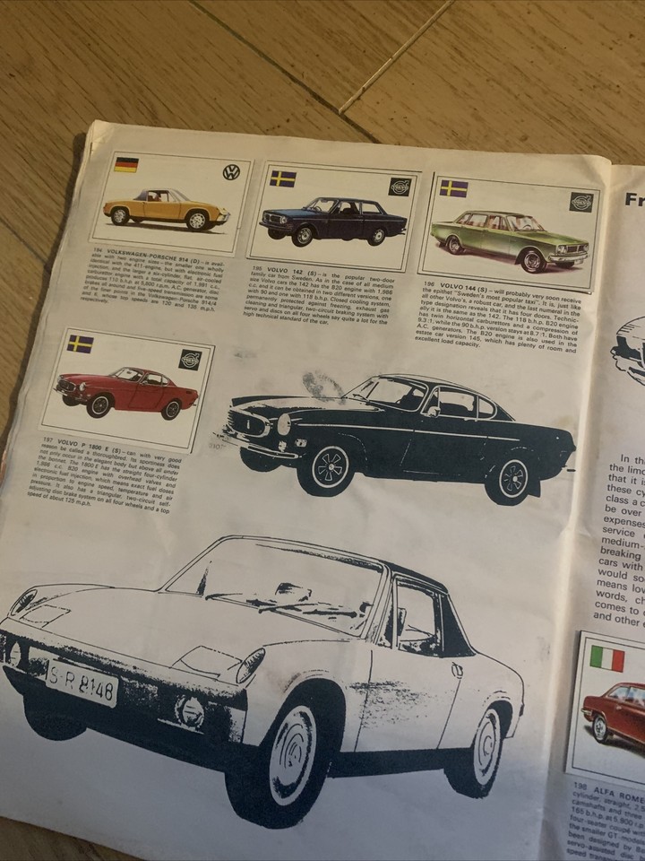 TOP SELLERS FAMOUS CARS STICKER ALBUM 1 STICKER MISSING 1970 | eBay
