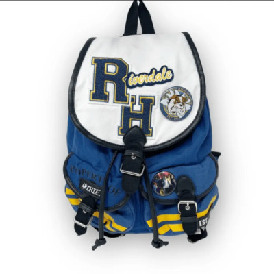 Riverdale Varsity Slouch Backpack Archie Blue Patch & Button Hot Topic ...