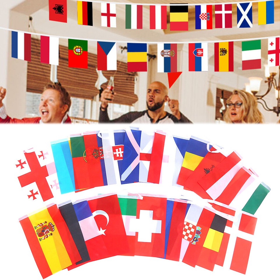 A# Country Flag Bunting Hand Waving Flag Handheld Mini Flag Football ...